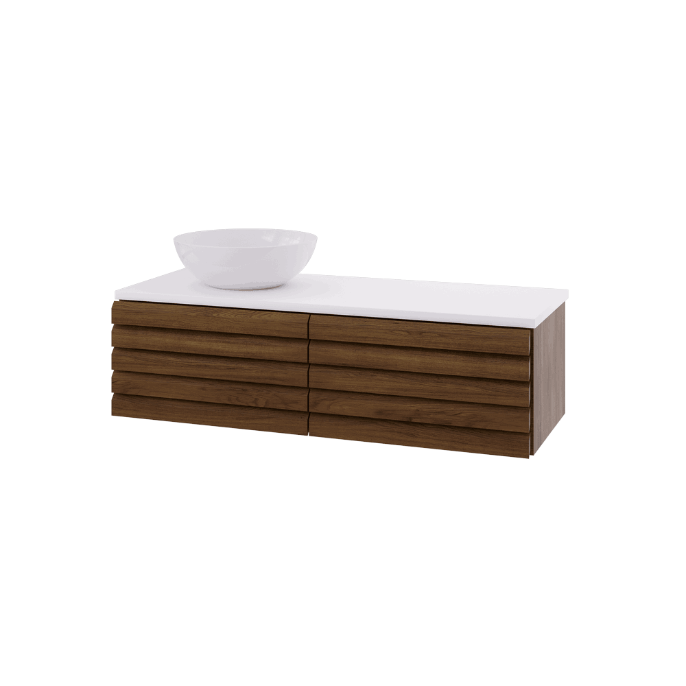 SELMA MØRK EIK STAVET SERVANTSKAP 120 M/1 SKUFF -V - BAD OG HYTTE